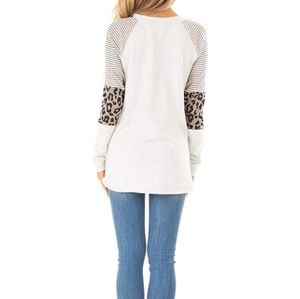 floral find | Tops | Womens Long Sleeve Leopard Color Block Tunic ...